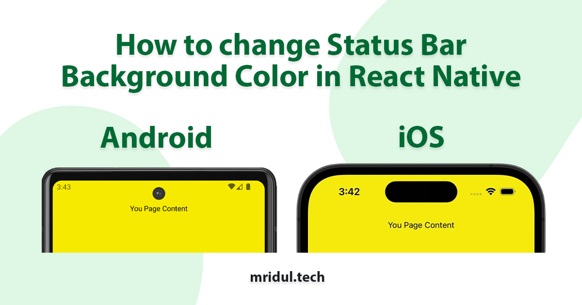 How to change Status Bar Background Color in React Native How to change Status Bar Background Color in React Native